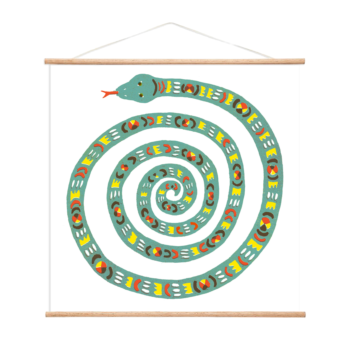 Isatopia - Teal Snake Spiral Riso Print – Archie's Press