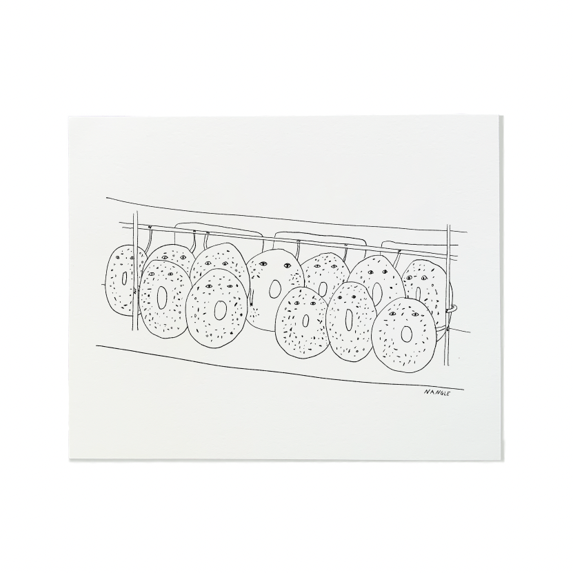 Bagels by Jared Nangle Letterpress Print – Archie's Press