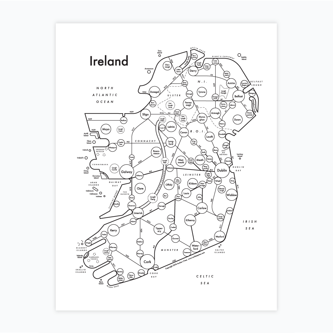 Ireland Map Print – Archie's Press