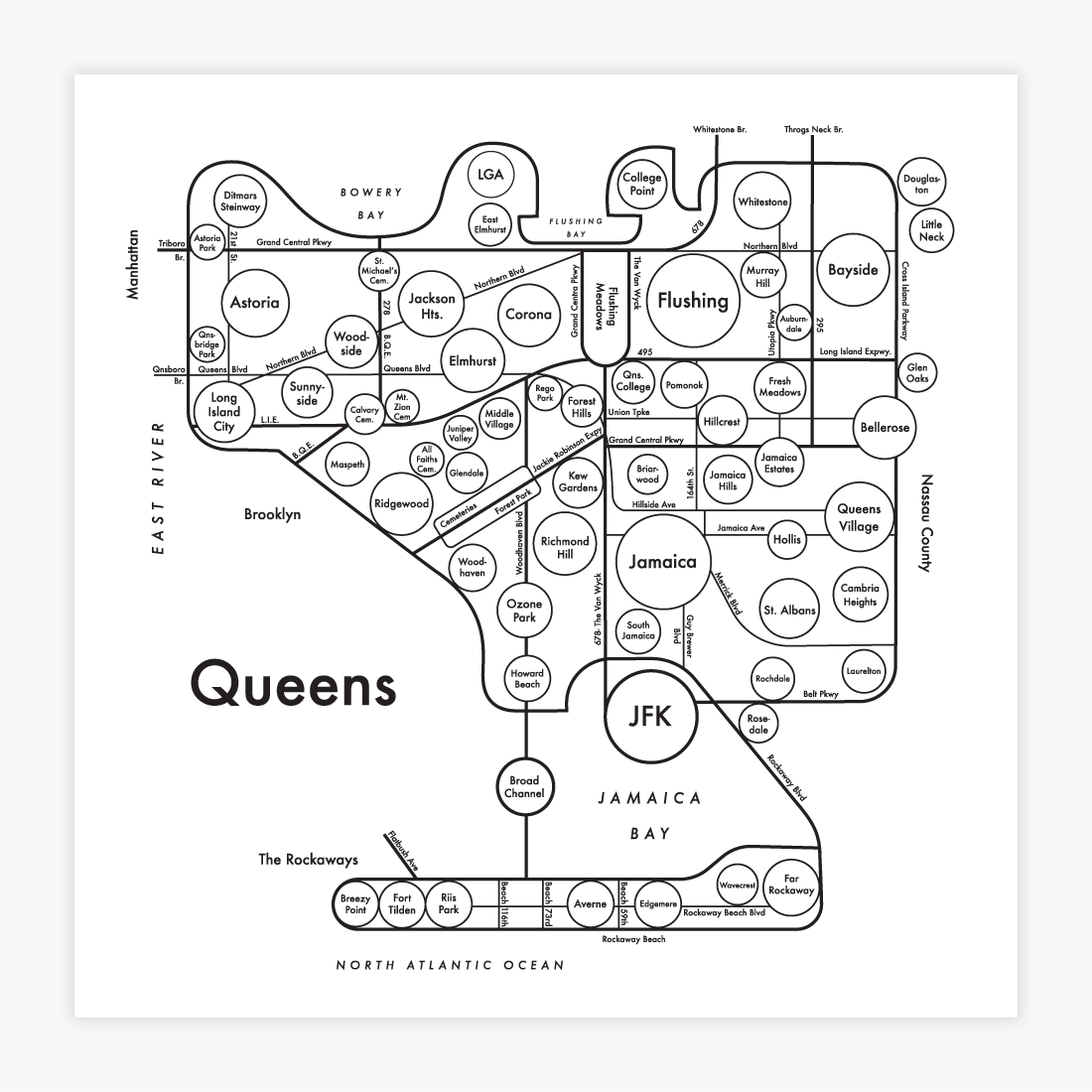 Queens NYC Map Print – Archie's Press