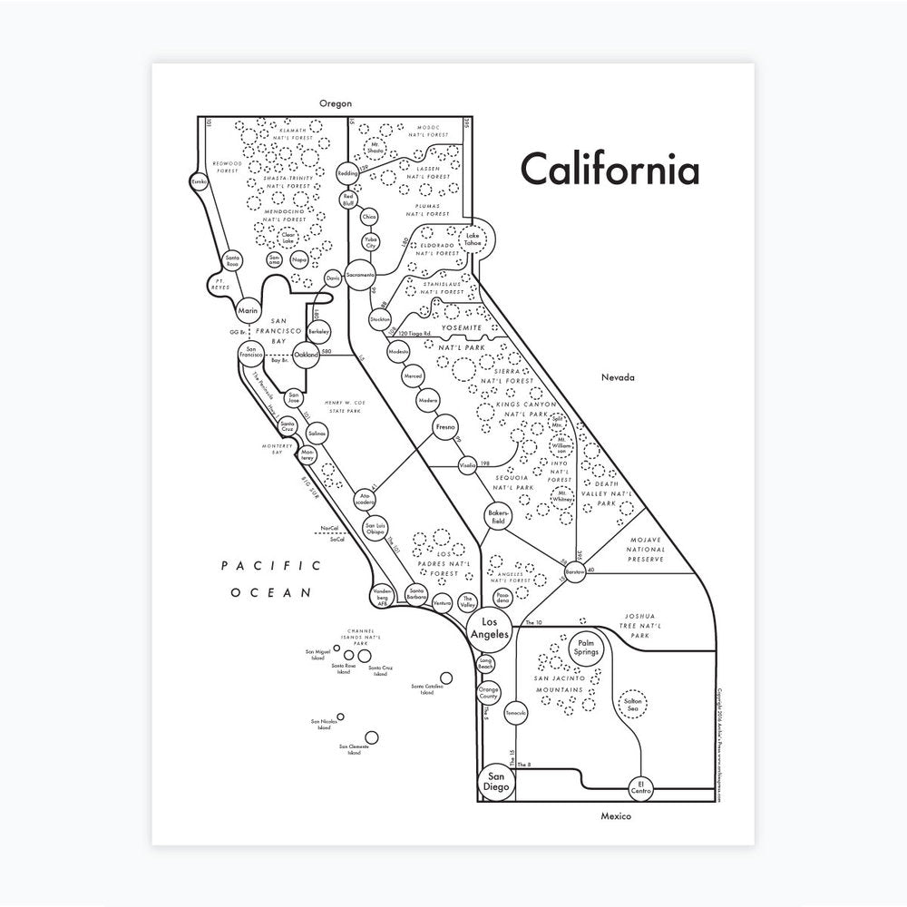 California Map Print – Archie's Press