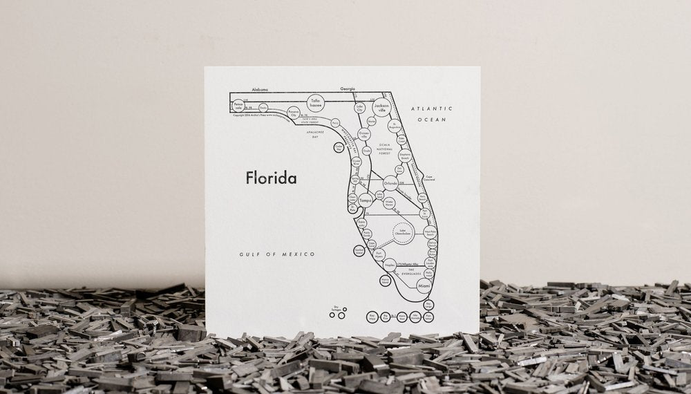 Florida Map Print – Archie's Press