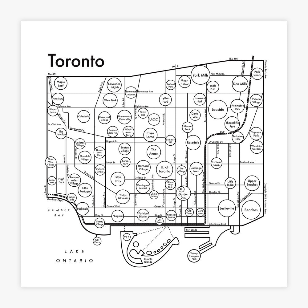 Toronto Map Print – Archie's Press