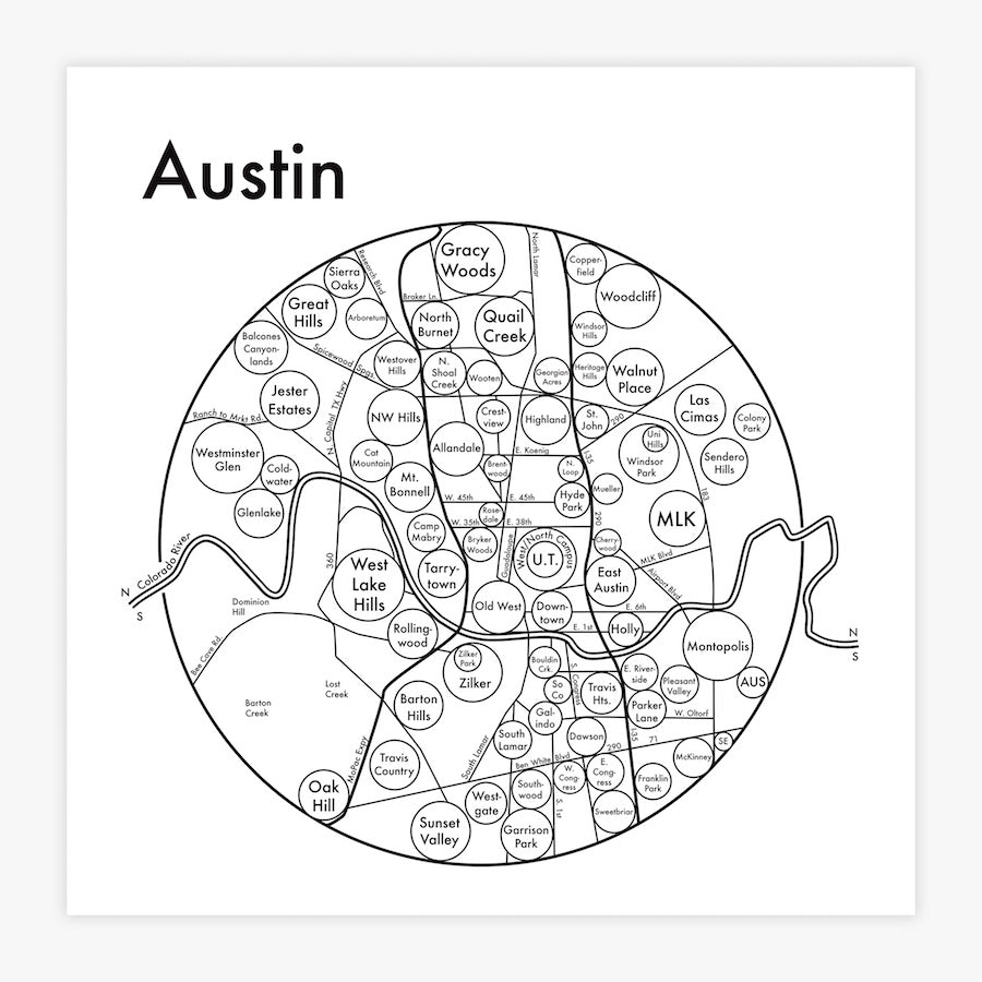Austin Map Map Print – Archie's Press