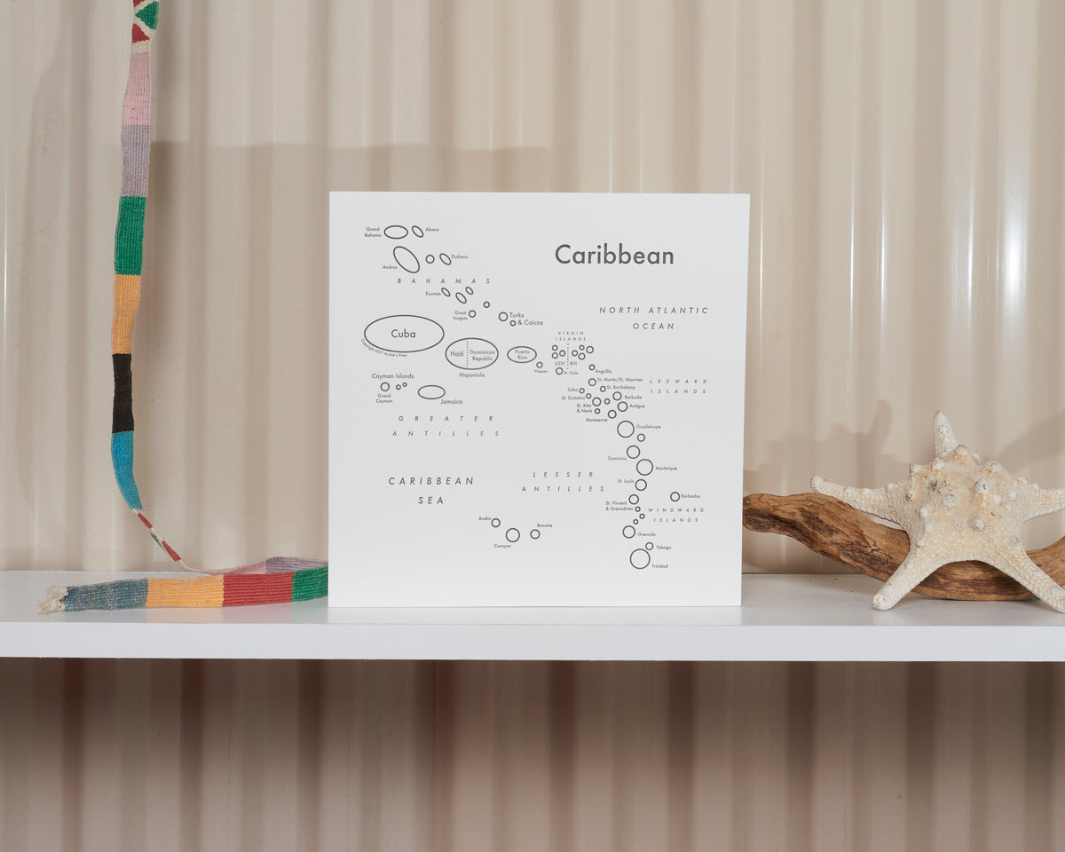 Caribbean Map Print – Archie's Press