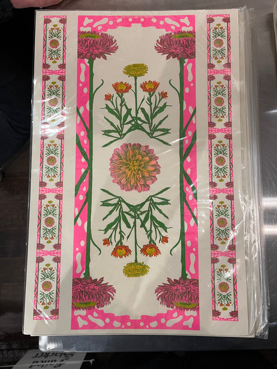 Flower pink green decorative hippy – Archie's Press