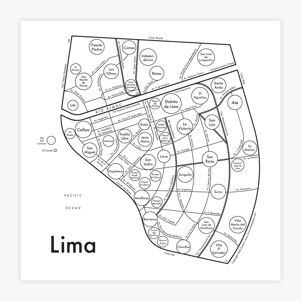 Lima Map – Archie's Press