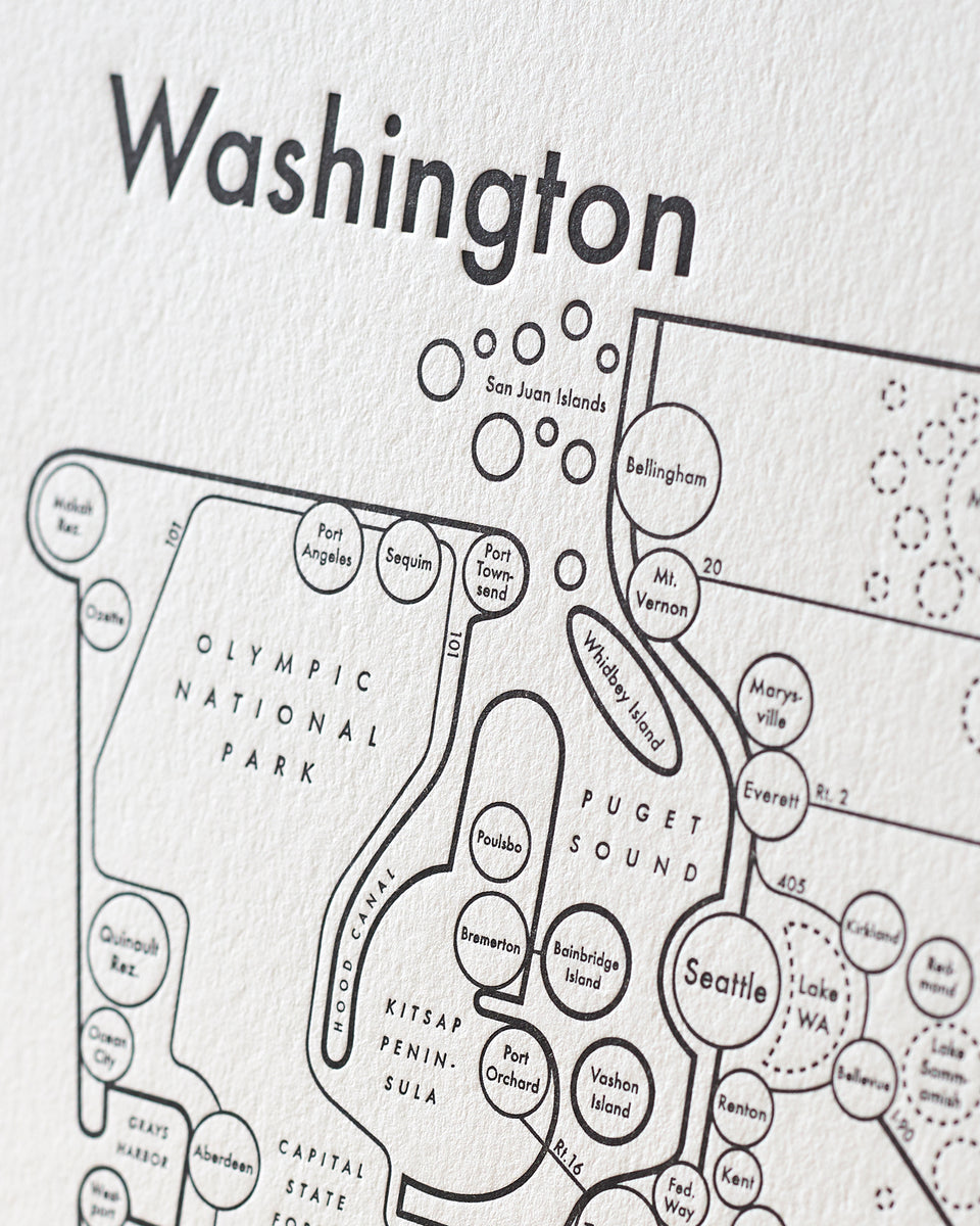 Washington State Map Print – Archie's Press